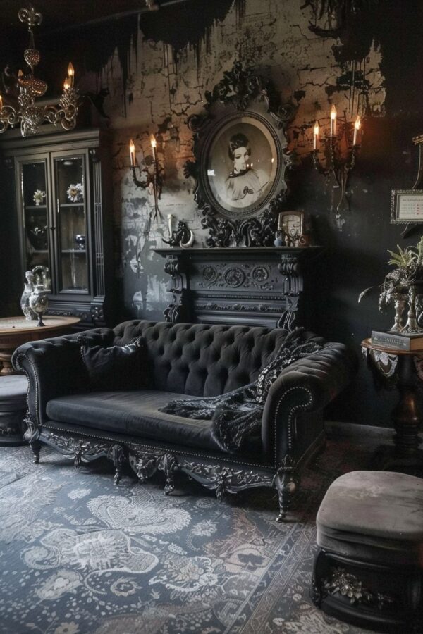 15 Gothic Living Room Interior Ideas You Will Love! - My Decor Inspo