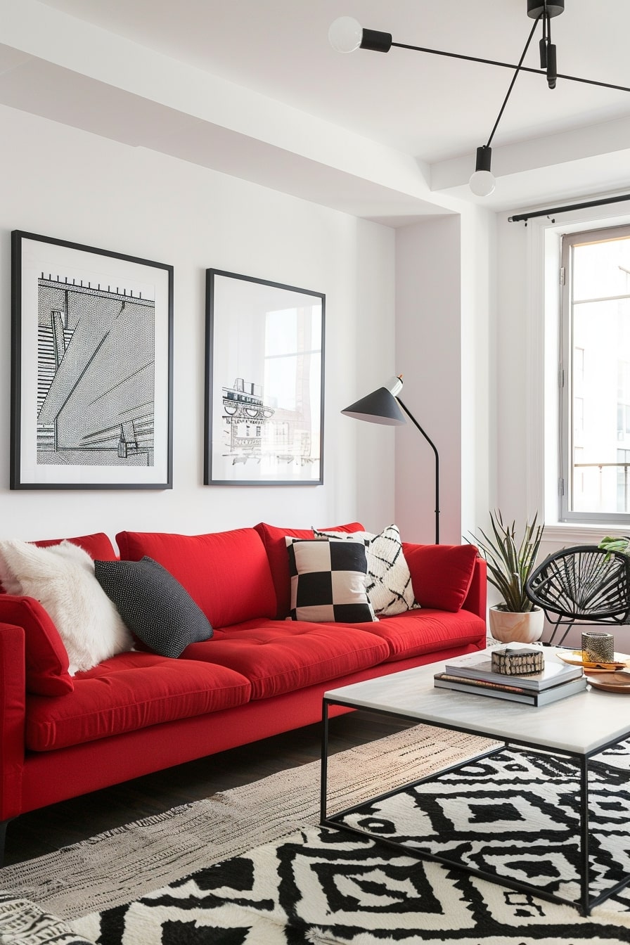 10 Living Room Ideas With A Red Couch You Will Love! - My Decor Inspo