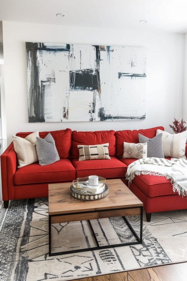 10 Living Room Ideas With A Red Couch You Will Love! - My Decor Inspo