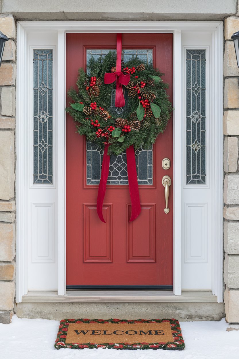 15 Front Door Christmas Decor Ideas to Create a Festive Welcome - My ...