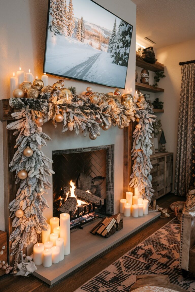 16 Winter Mantle with TV Decor Ideas for a Perfect Seasonal Touch - My ...