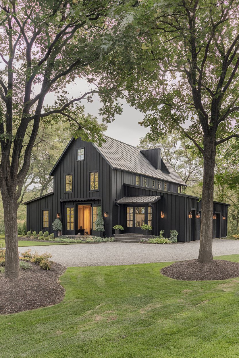 10 Black Modern Farmhouse Exteriors That Showcase Bold, Timeless Design ...