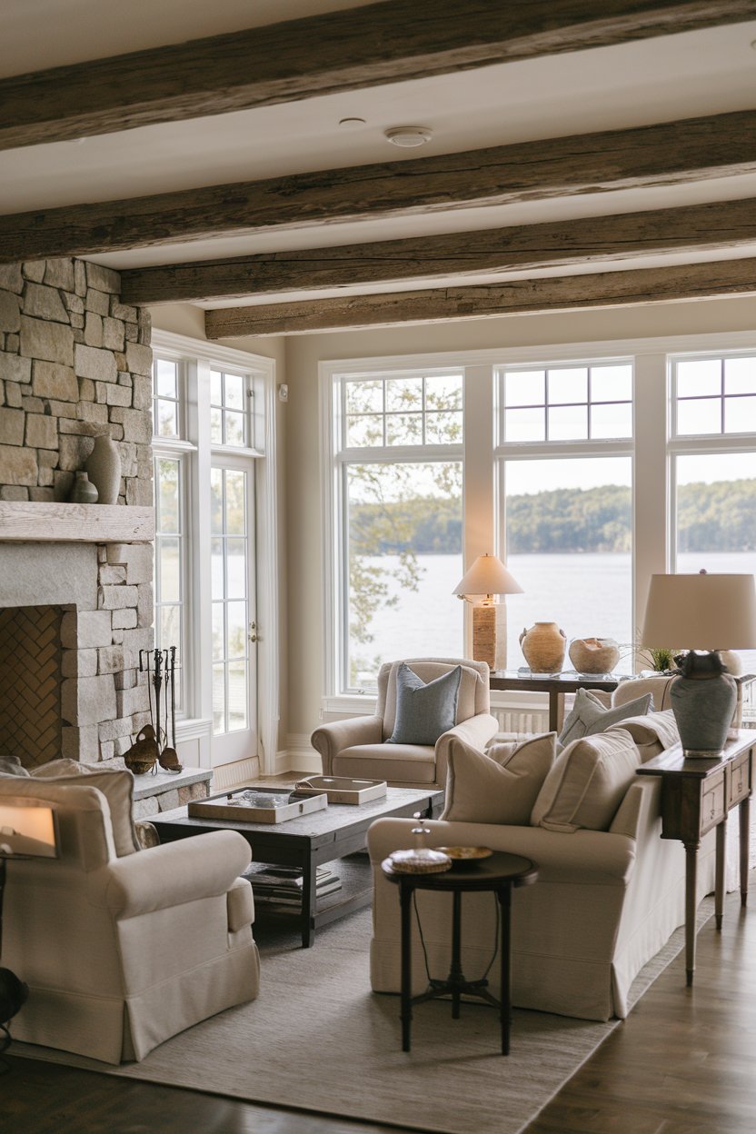 16 Lake House Living Room Decor Ideas for a Relaxing and Timeless Space ...