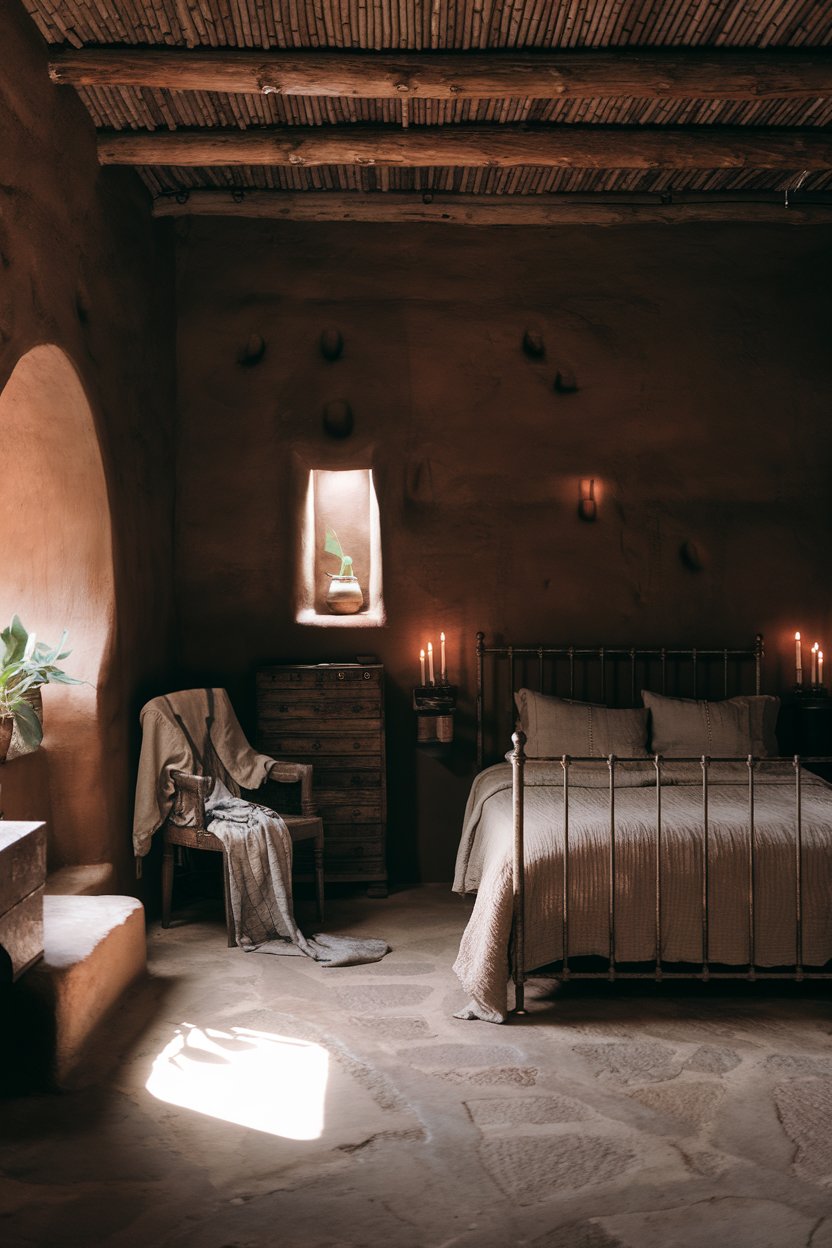 16 Dark Earthy Bedroom Ideas Using Natural Textures and Warm Tones - My ...